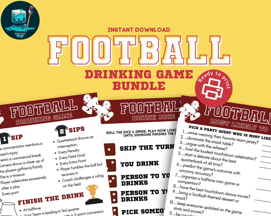 Football DRINKING GAME Bundle | Big Game | Fun Game for Adults | Party ...