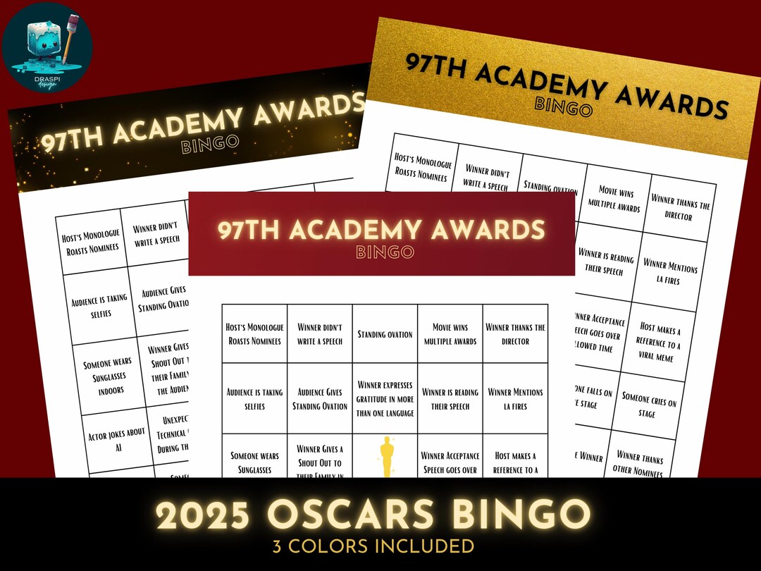 97th Academy Awards Party BINGO Game | Fun Game for Adults | Party ...