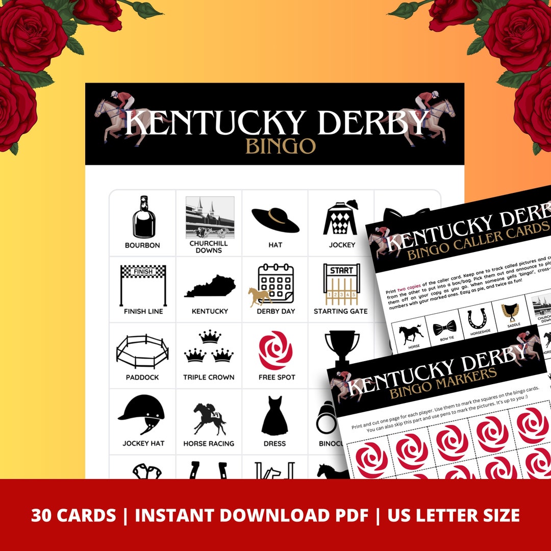 Kentucky Derby BINGO Game | Fun Game for Adults | Party Printable ...
