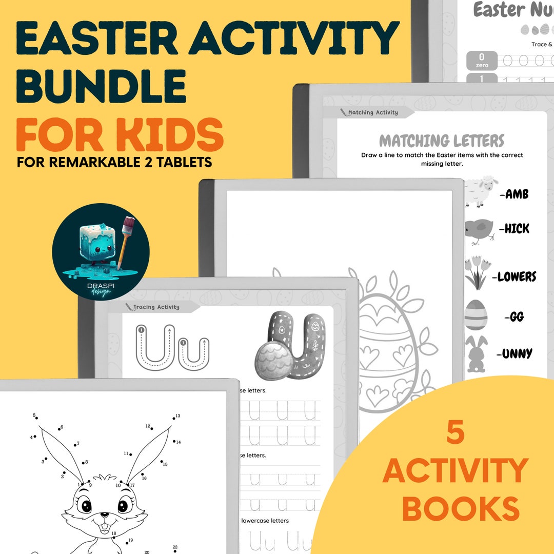 Remarkable 2 Easter Activity Book Bundle for Kids | Alphabet & Number ...