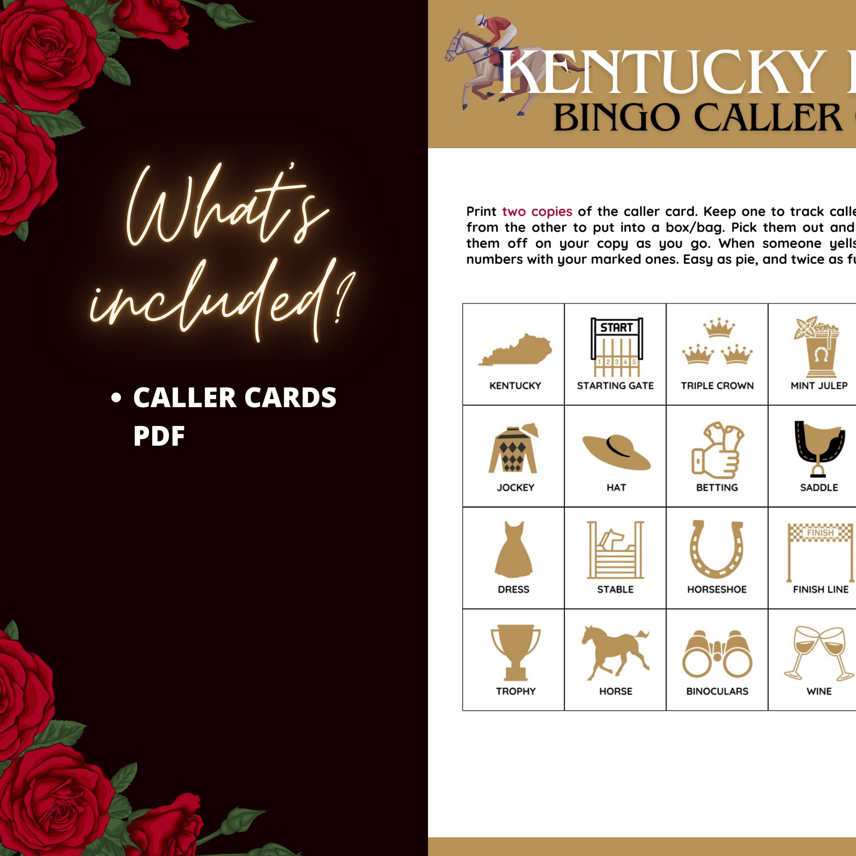 Kentucky Derby BINGO Game Fun Game for Adults Party Printable 2024 ...