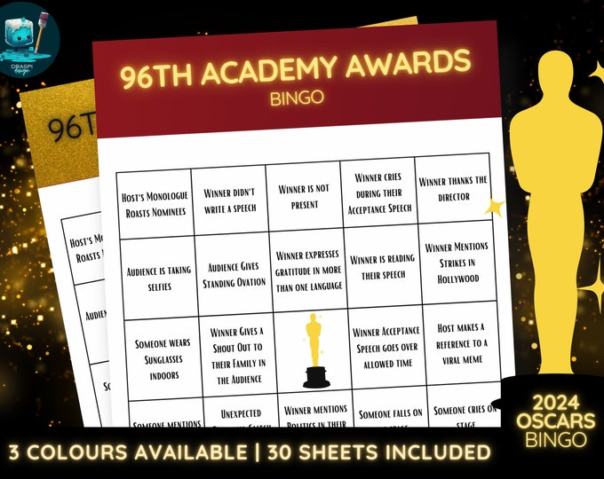 96th Academy Awards Party BINGO Game Fun Game for Adults Party ...