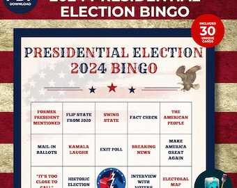 2024 Presidential Election BINGO | US Election Printable | Election ...