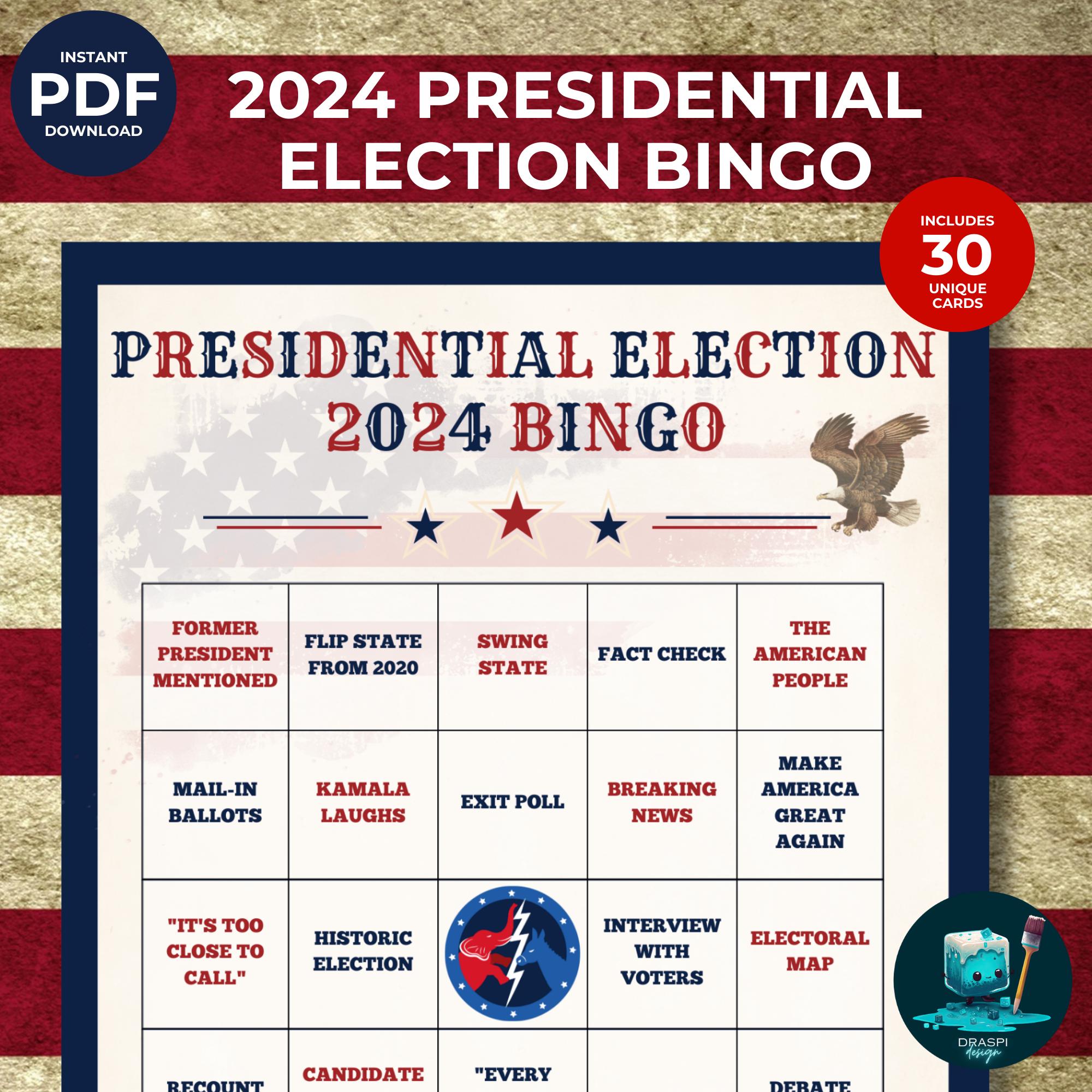 2024 Presidential Election BINGO US Election Printable Election Watch ...