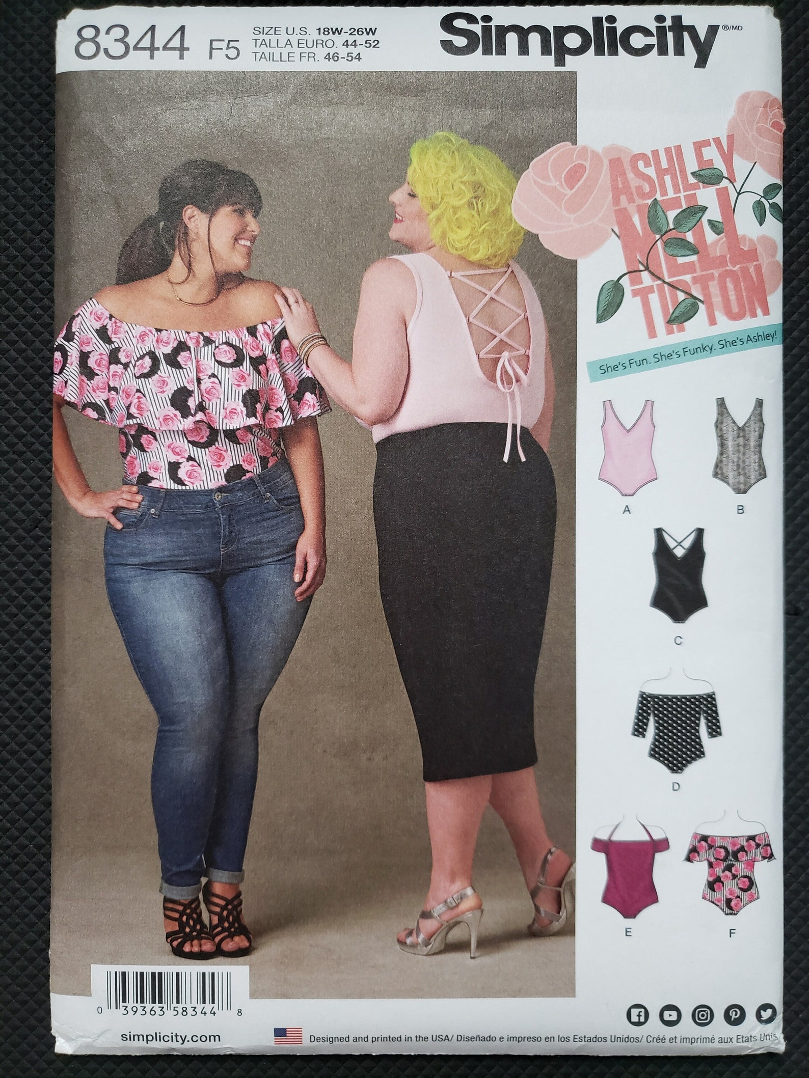 Uncut Simplicity 8344 Plus Size Knit Bodysuits Sewing Pattern by Ashley ...