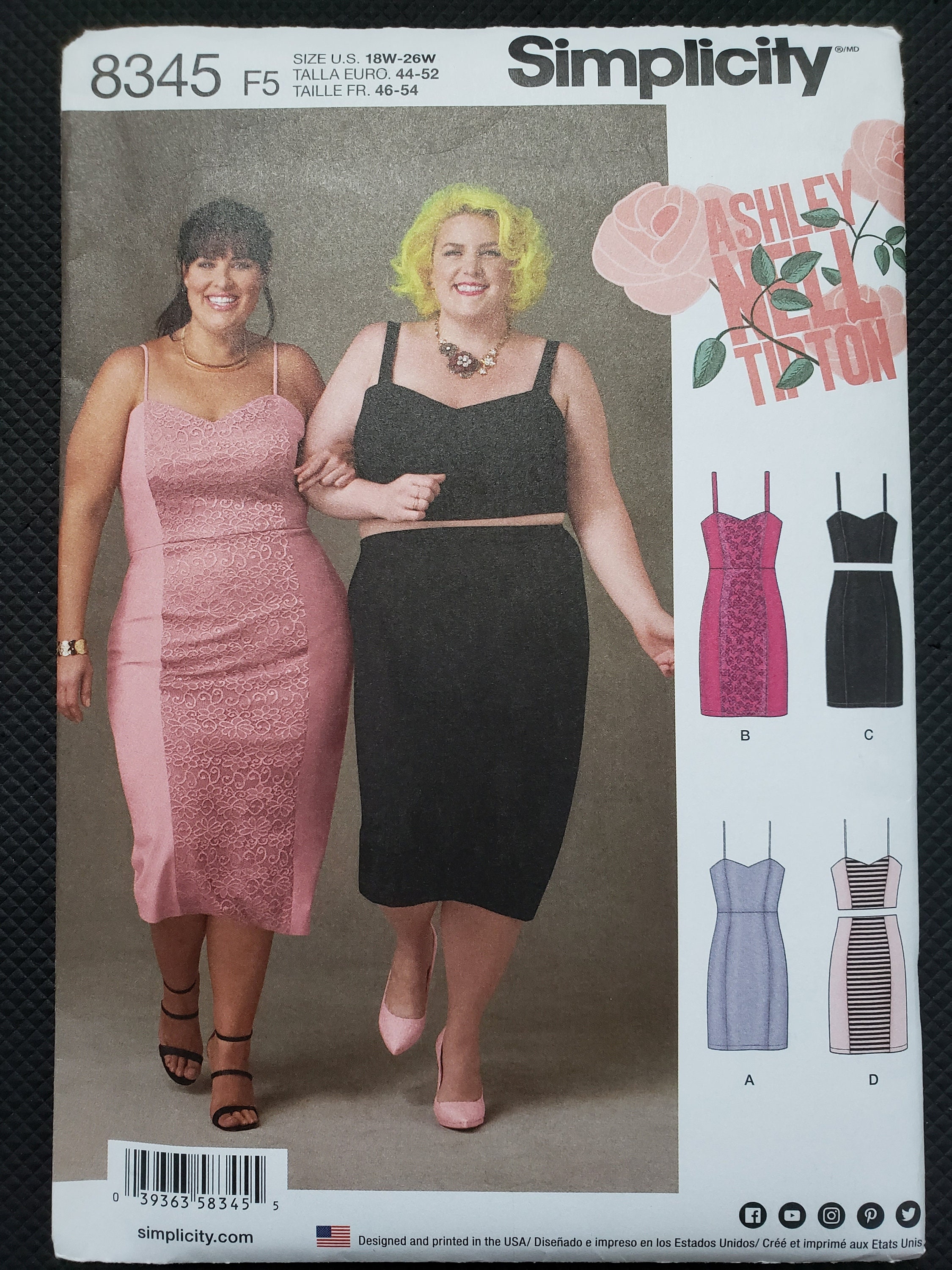 Uncut Simplicity 8345 Plus Size Dress, Top and Skirt Sewing Pattern by Ashley Nell Tipton | Size ...