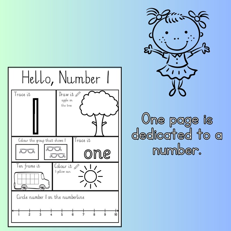 Numbers Booklet Numbers 1-10 - Etsy