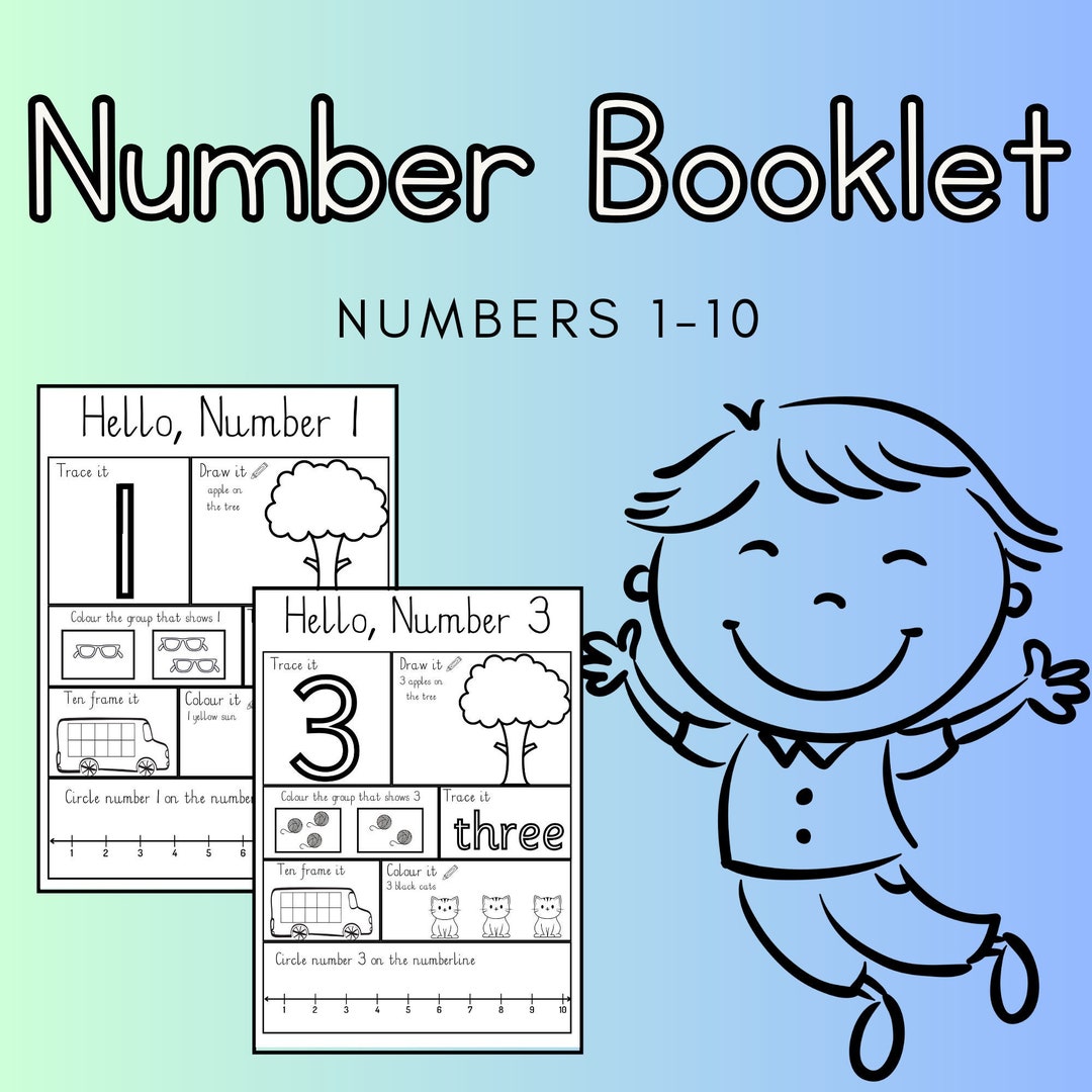 Numbers Booklet Numbers 1-10 - Etsy