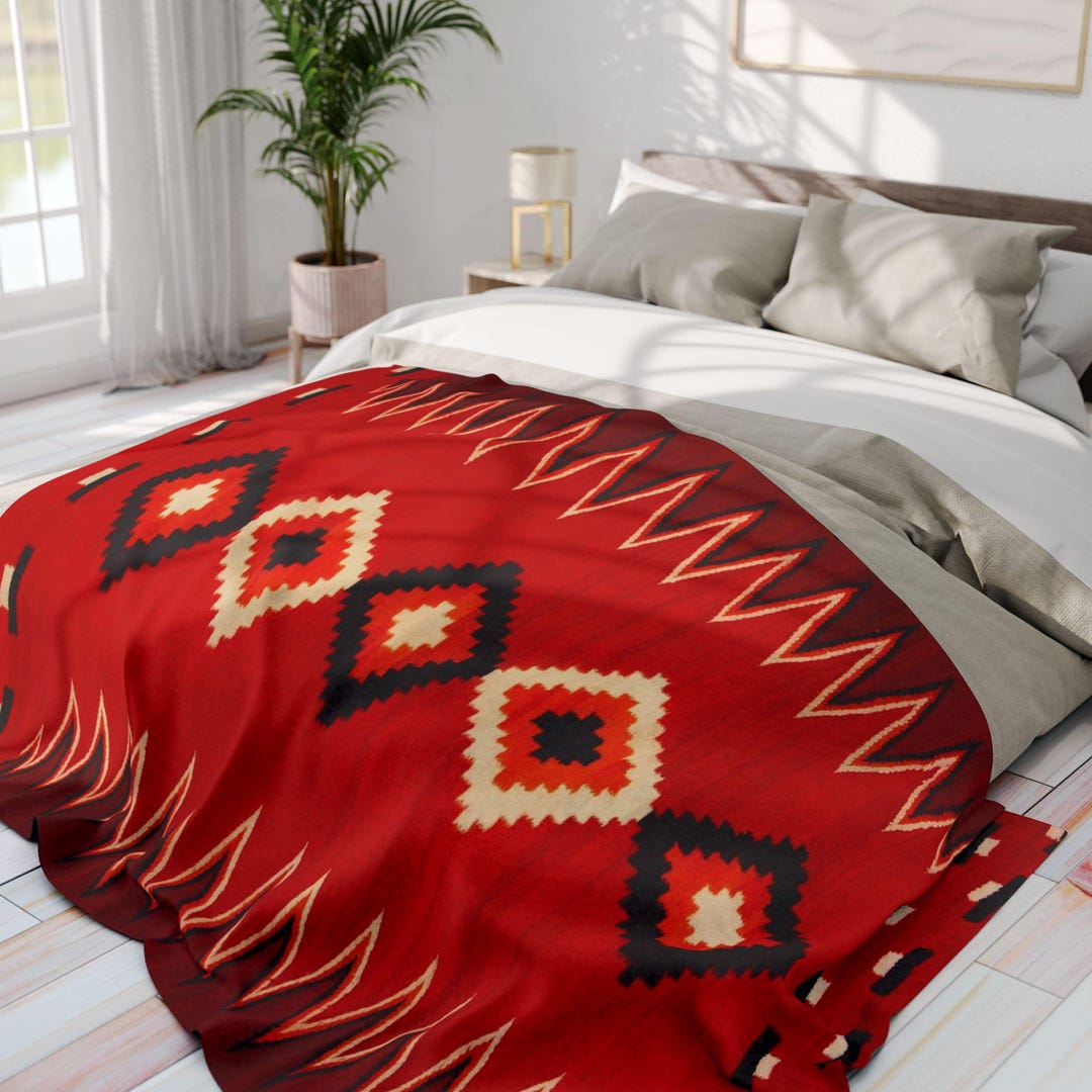 Navajo Throw Blanket - Native American Indian 1890s Child Blanket ...