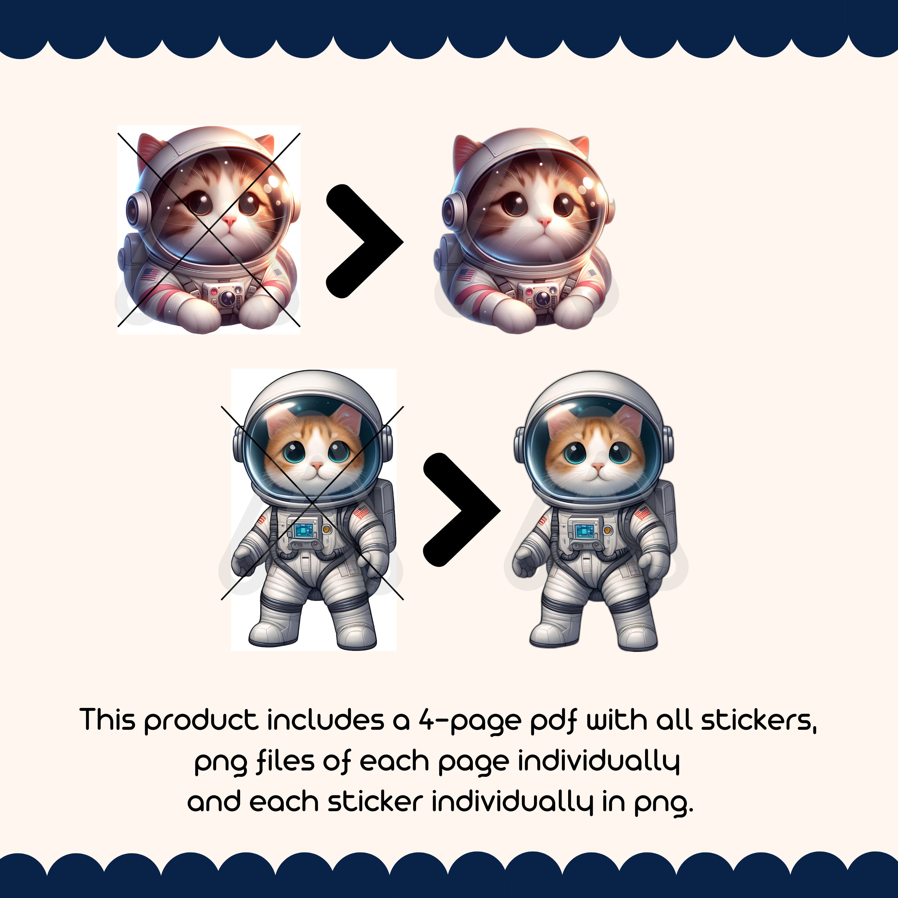 Astronaut Cat Stickers Digital Stickers Printable Sticker Sheet Bundle ...