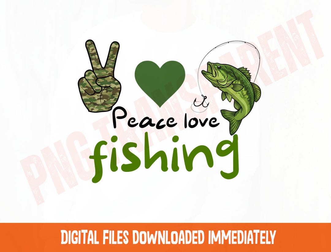 Bass Fish Fishing Png, Peace Love Fishing Png Designs, Fishing Peace ...