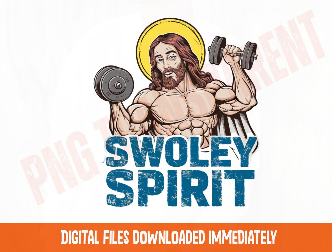 Weightlifting Jesus PNG: Funny Christian Gym Design (digital Download ...