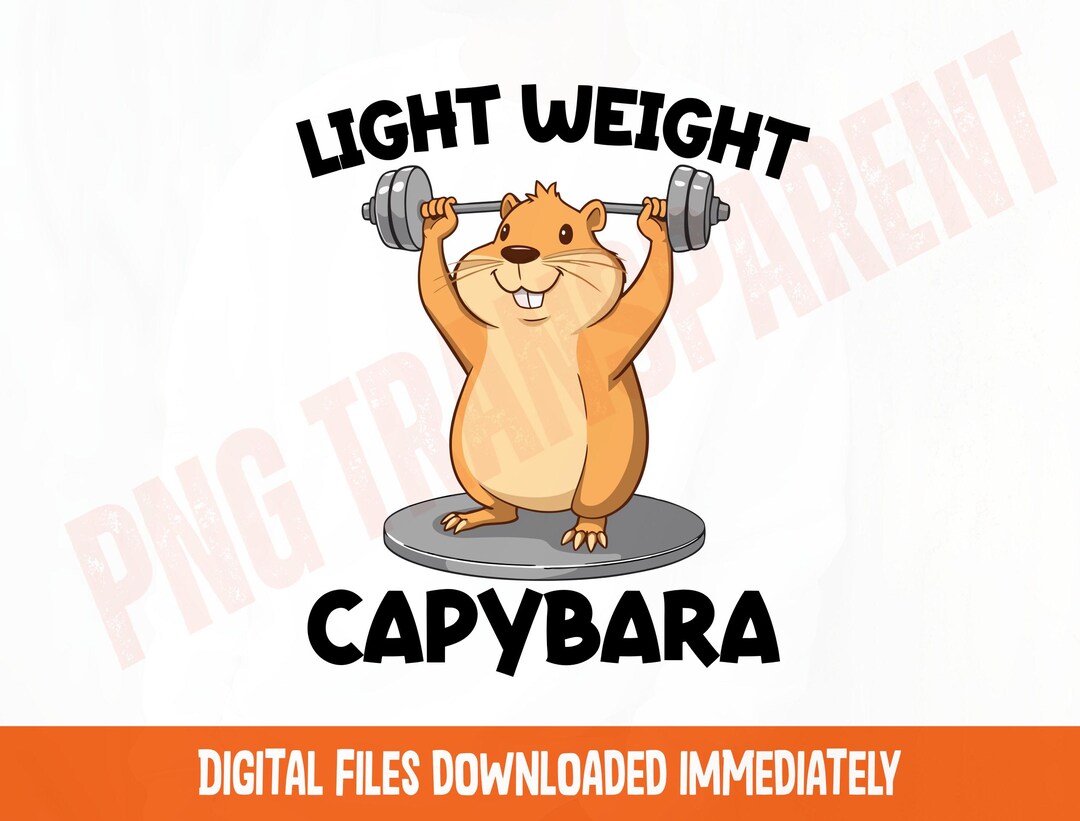 Light Weight Capybara Png File, Funny Capybara Png, Weightlifting ...