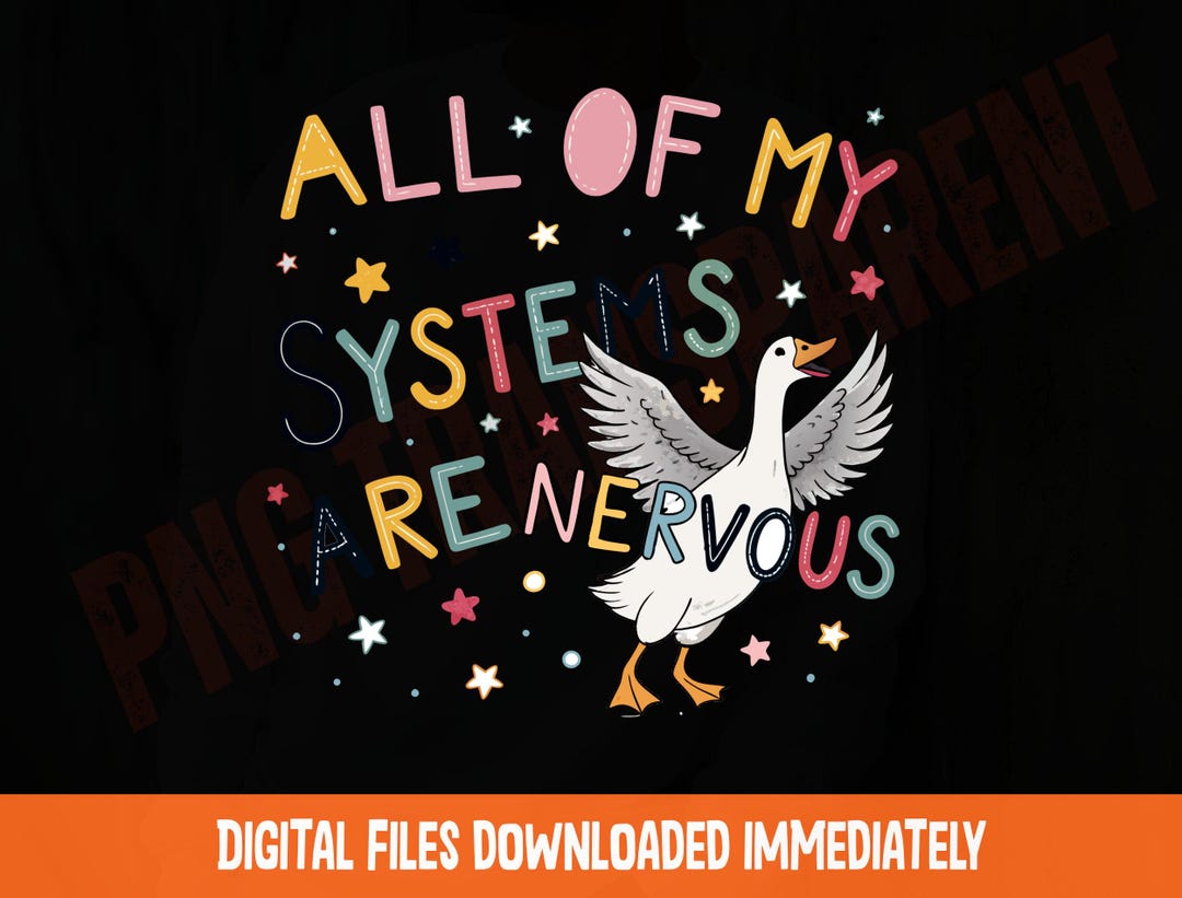 Funny Nervous Goose Png, Pastel Cartoon Goose Sublimation, Anxiety ...