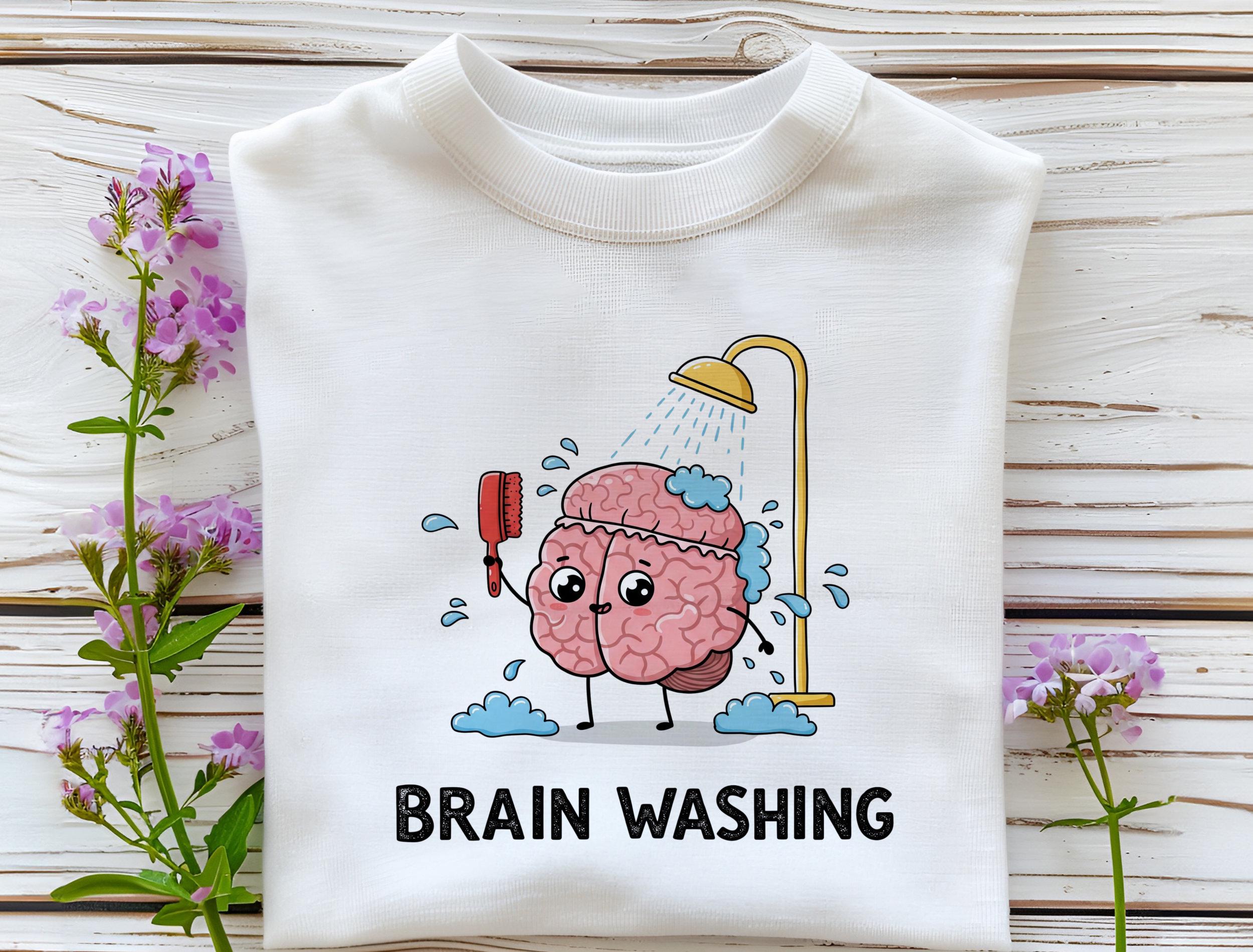 Brain Washing PNG, Cute Brain Clipart, Mental Health Sublimation, Self ...