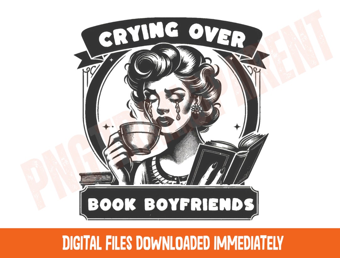1950s Woman Crying Over Book Png, Vintage Retro Reading Png, Svg, Book ...