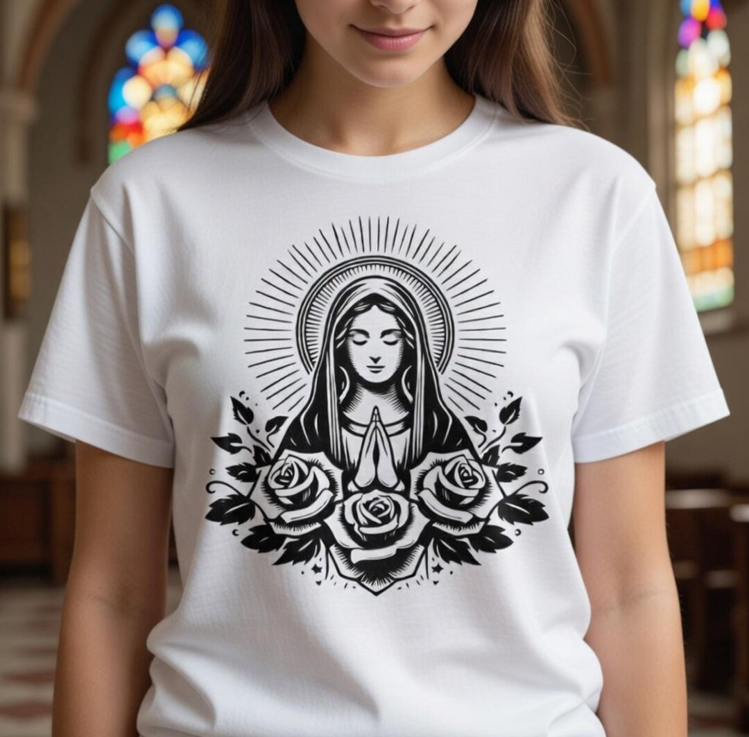 Virgin Mary Rose SVG, Mother of Jesus Clipart (digital Download) - Etsy