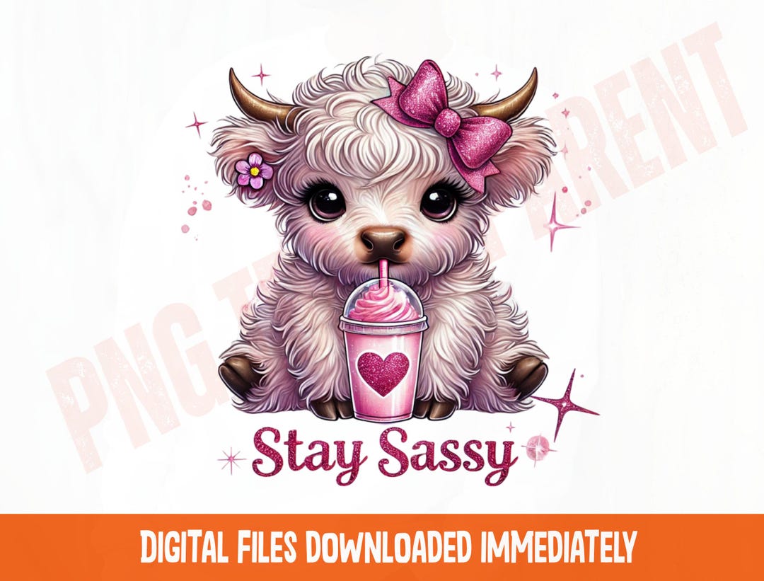 Stay Sassy Highland Cow Png, Sassy Heifer Png, Heifer Cow Clipart ...