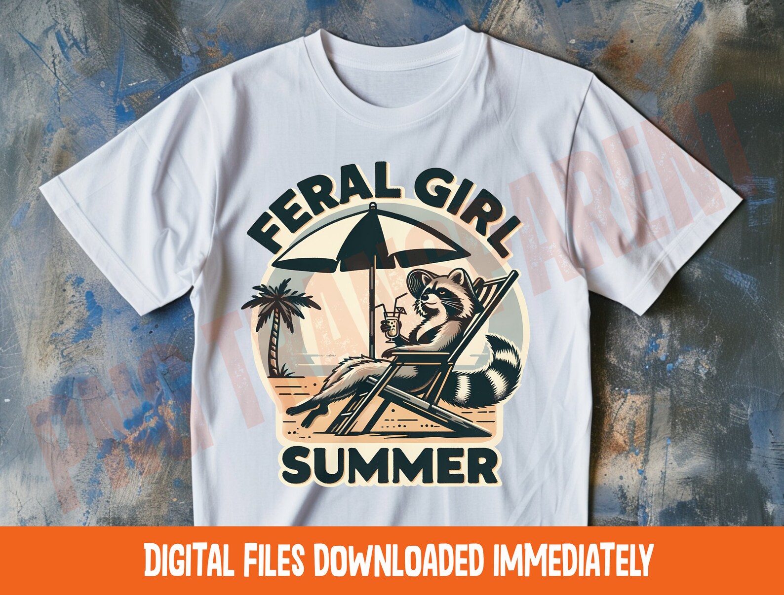 Feral Girl Summer Png, Funny Summer Png, Summer Png Designs, Raccoon ...