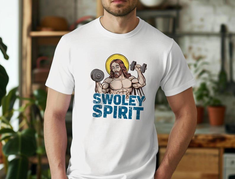 Weightlifting Jesus PNG, Funny Christian Gym Clipart, Jesus Lifting ...