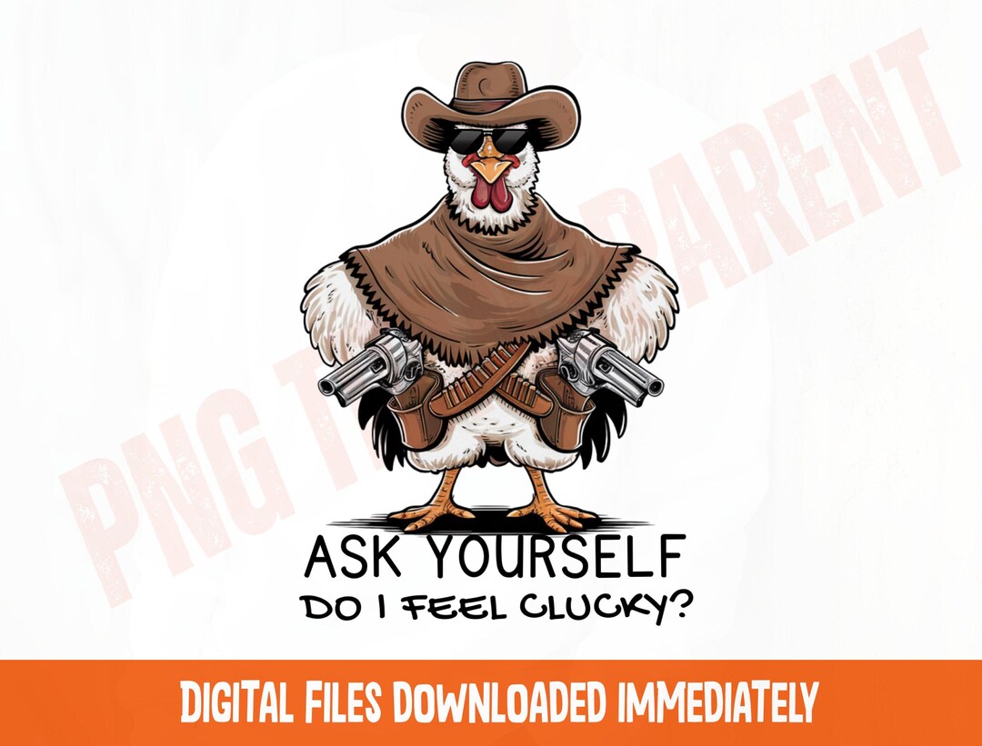 Funny Cowboy Chicken PNG: Quirky Farm Animal Design (digital Download ...