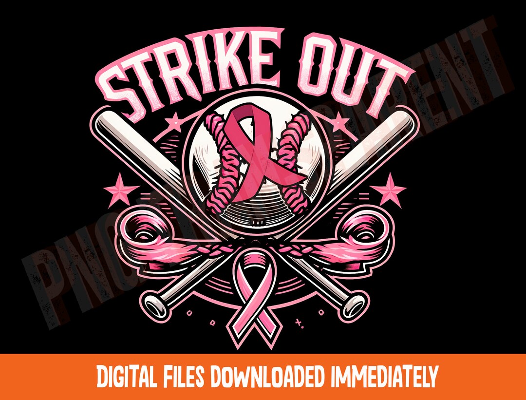 Breast Cancer Baseball PNG, Breast Cancer Awareness Png, Pink Ribbon Clipart, Sublimation Design ...