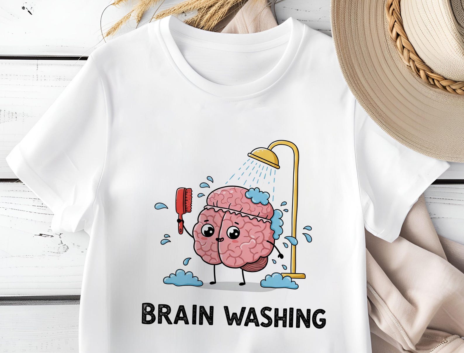Brain Washing PNG, Cute Brain Clipart, Mental Health Sublimation, Self ...