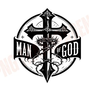 Man of God Sword Cross Design: Christian Warrior Graphic (PNG) - Etsy