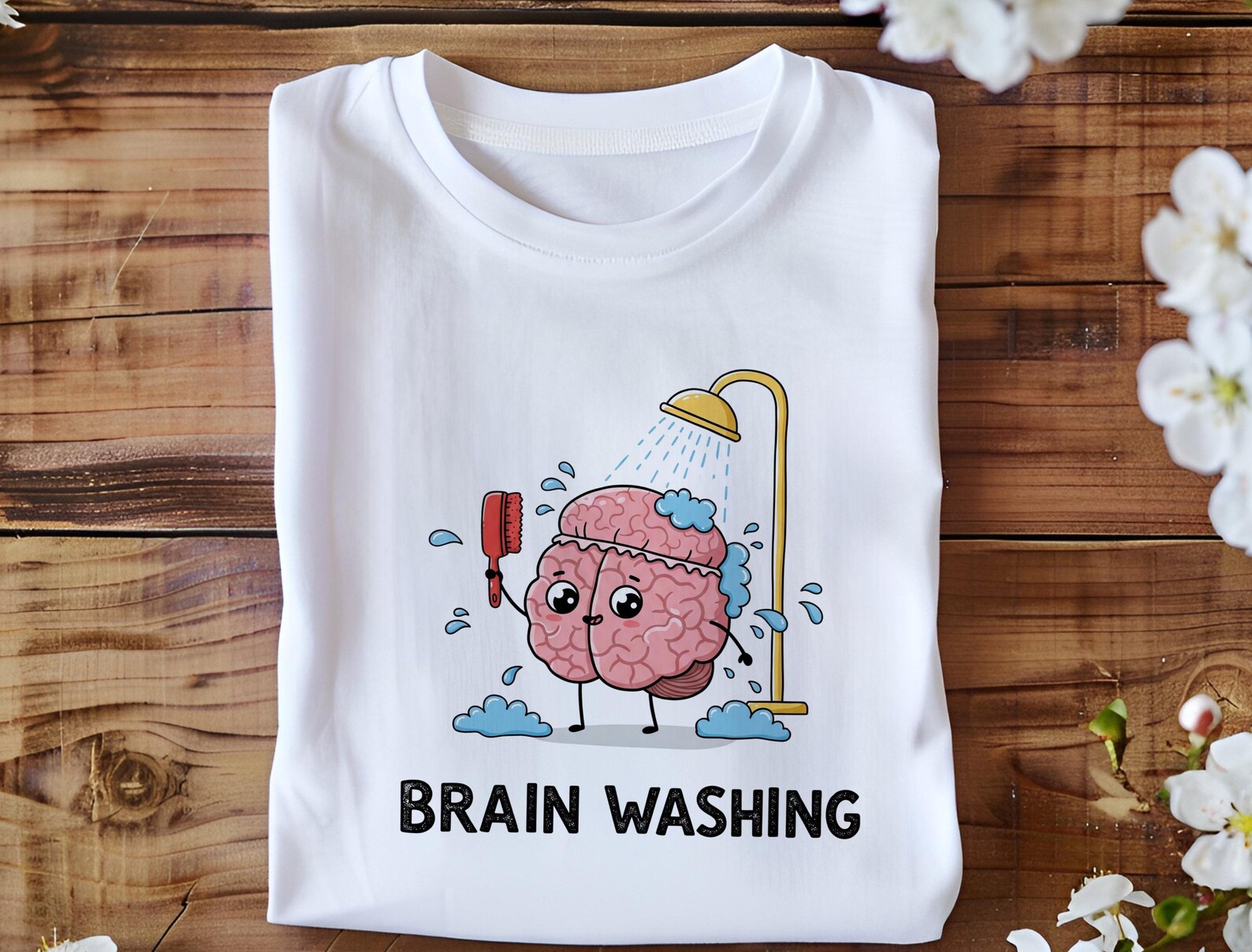 Brain Washing PNG, Cute Brain Clipart, Mental Health Sublimation, Self ...