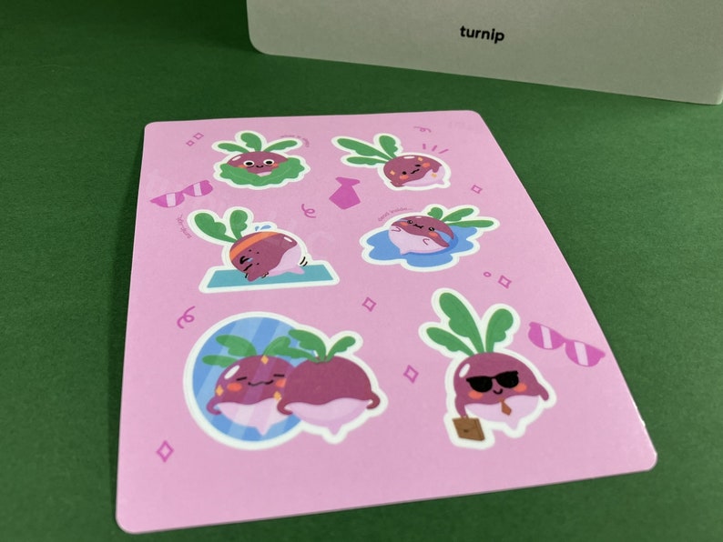Turnip Daily Life Sticker Sheet Cute Illustration Matte Stickers W ...