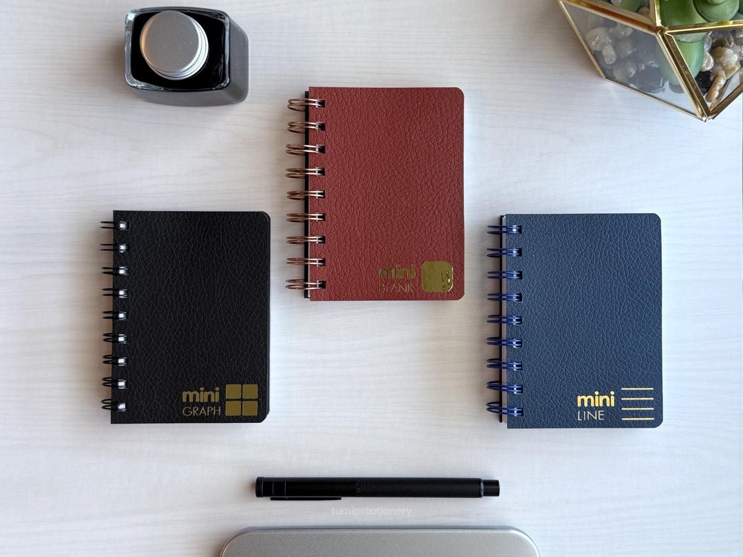 Set of 3 Mini Spiral Softcover Notebooks – Graph, Line, or Blank Pages ...