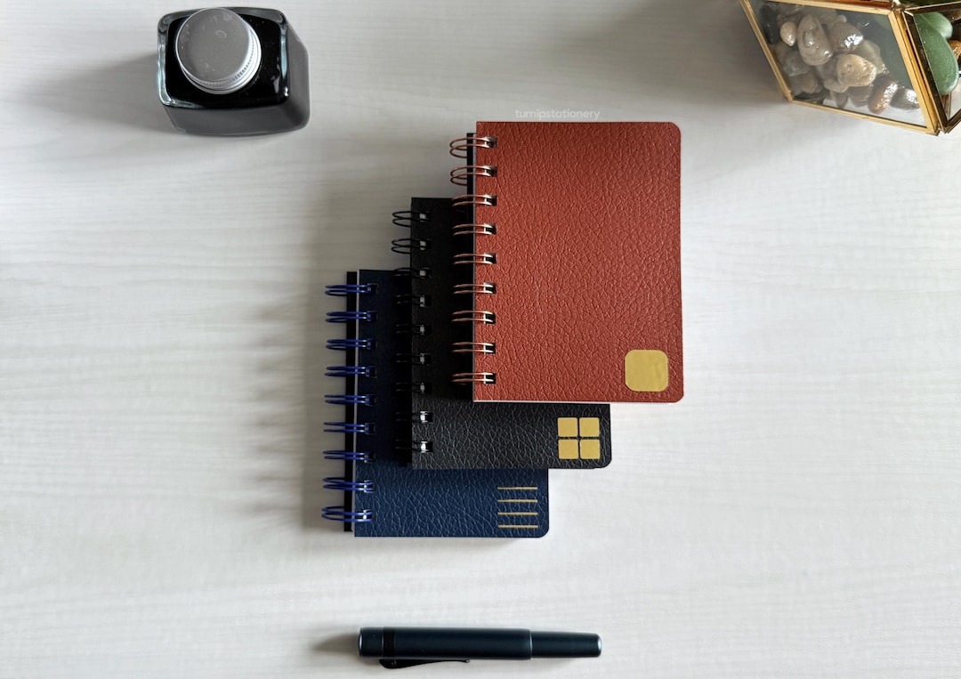 Customizable Faux Leather Softcover Notebook – Mini Spiral Bound ...