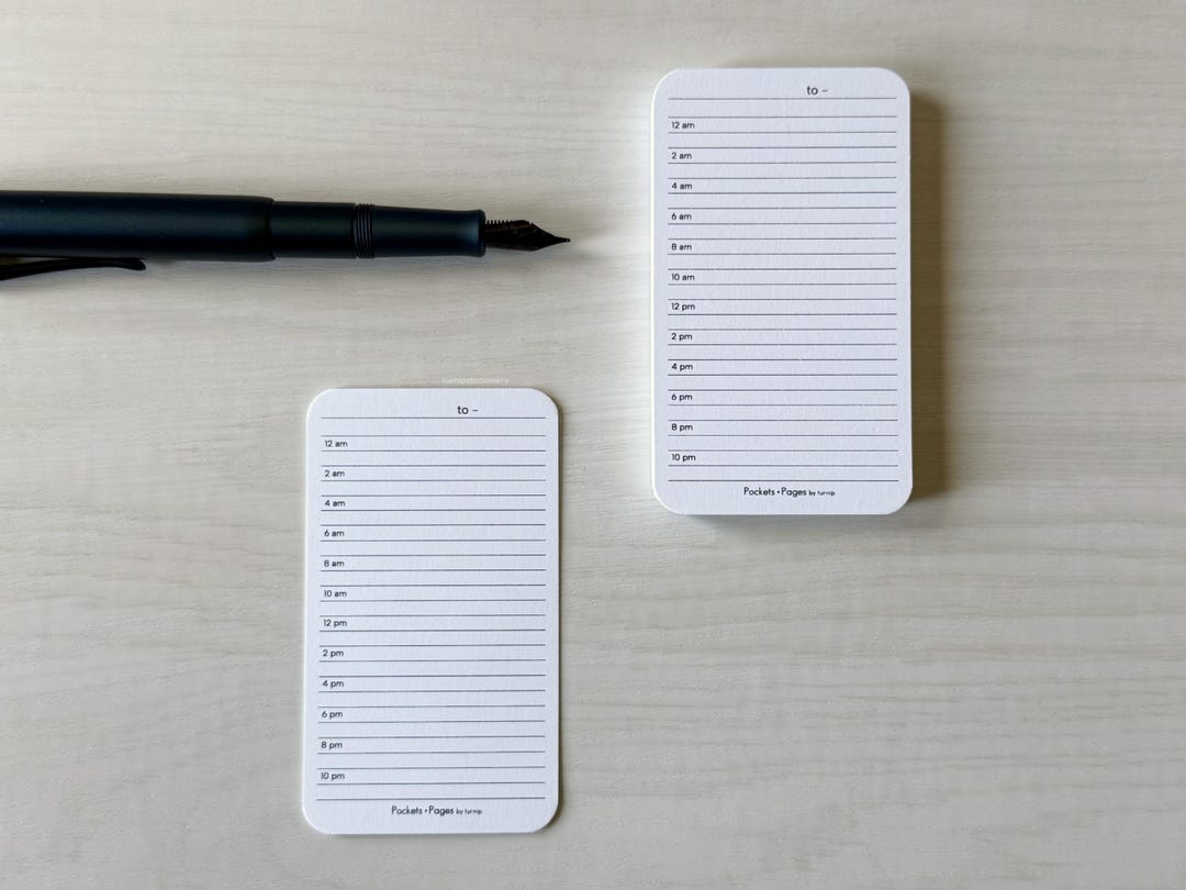 24-hour Daily Planner Cards - Set of 30 Pocket EDC Task Cards With an ...