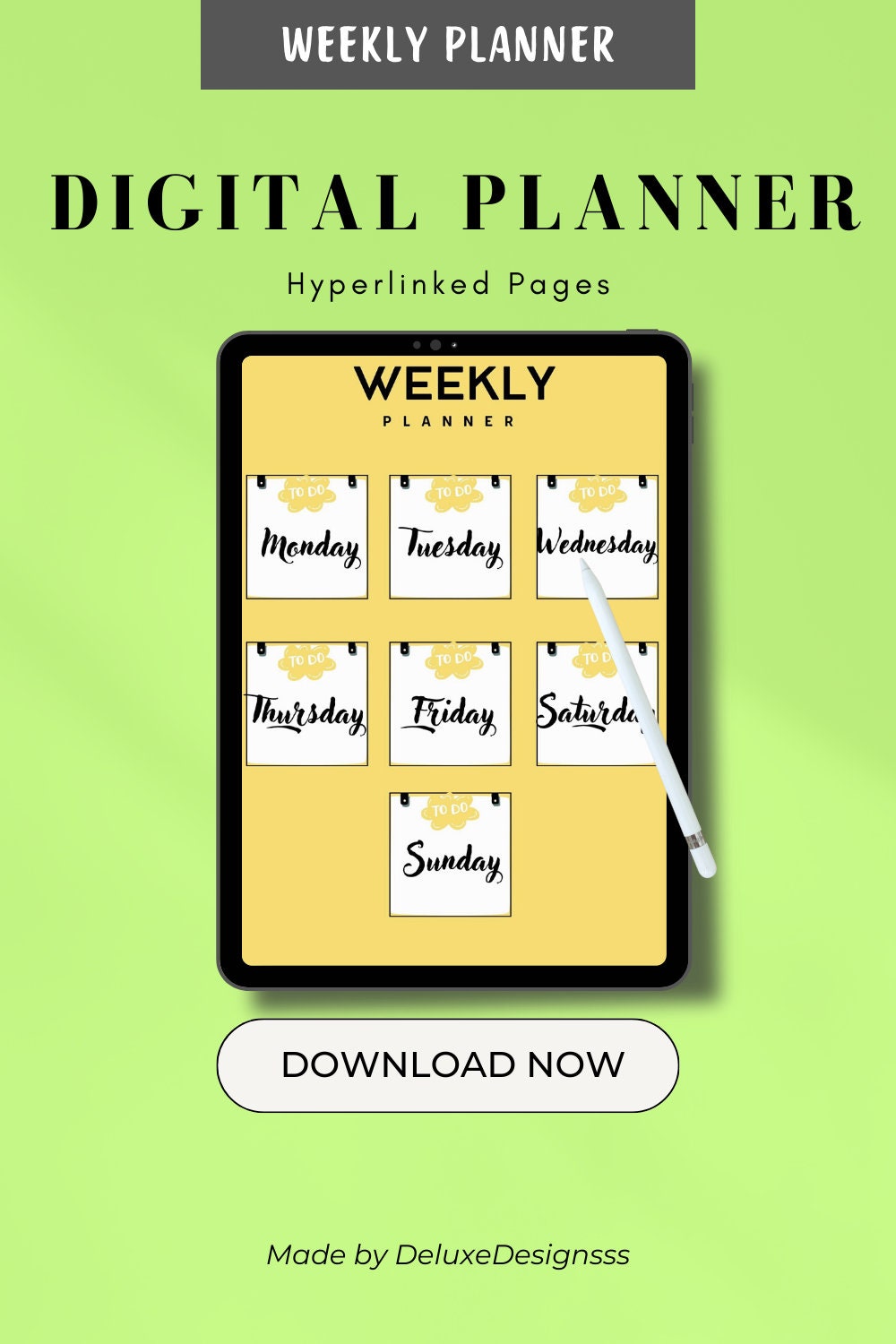 Planeador Semanal Planeador Digital Para La Semana Impresión Digital ...