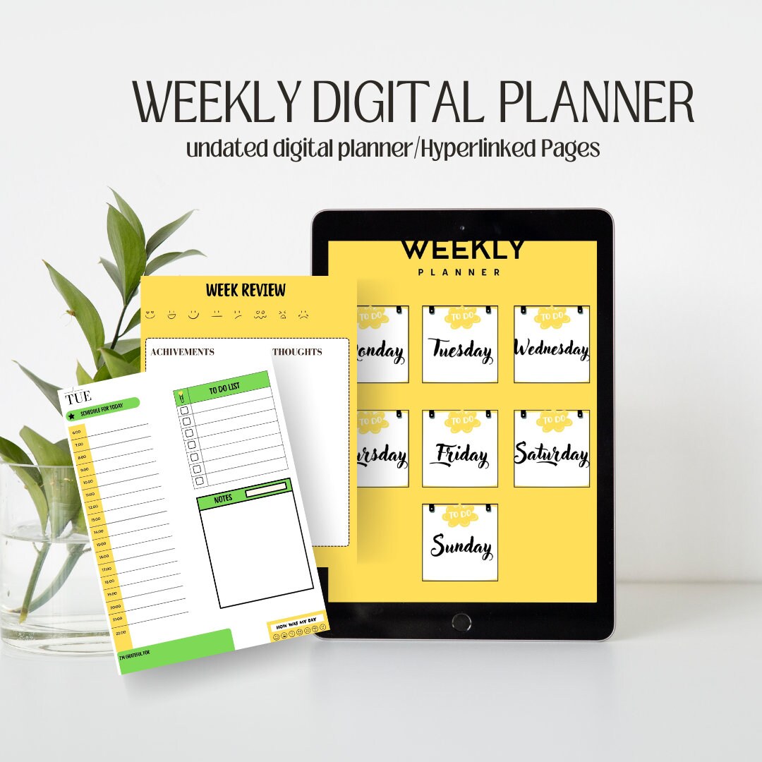 Planeador Semanal Planeador Digital Para La Semana Impresión Digital ...