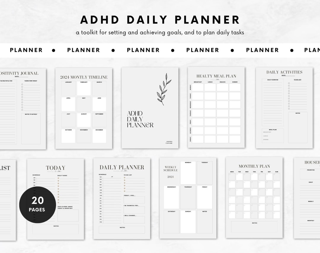 ADHD Planner: Digital and Printable Minimalistic Tool for Adults 2024 ...