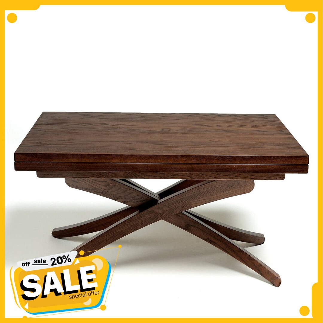 SPIDER Transformer Table Coffee Table Hardwood 3-in-1 Wooden Table ...