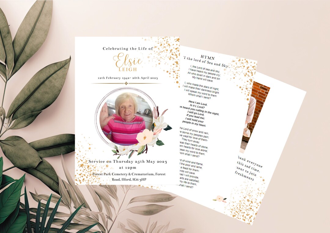 Floral Order of Service - Etsy