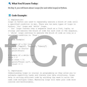 Learn Python in 30 Days - Printable Ebook With Daily Lessons & Code ...