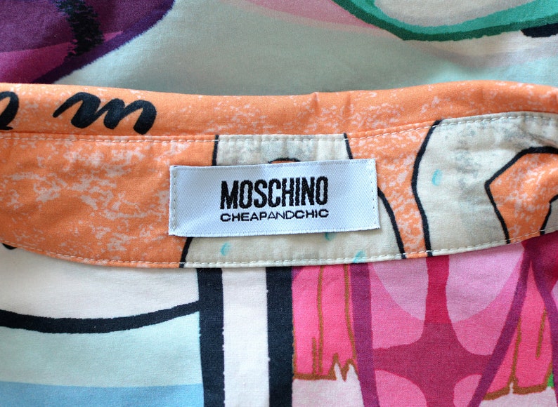 Moschino Cheap and Chic Vintage Comic Cotton Print Shirt - Etsy