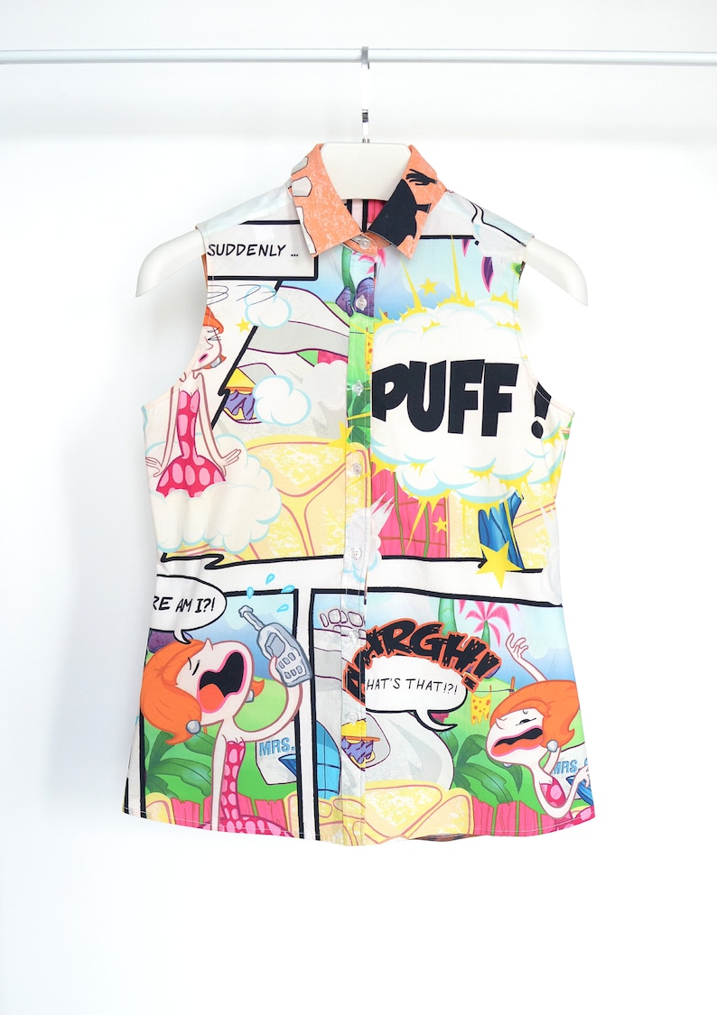 Moschino Cheap and Chic Vintage Comic Cotton Print Shirt - Etsy