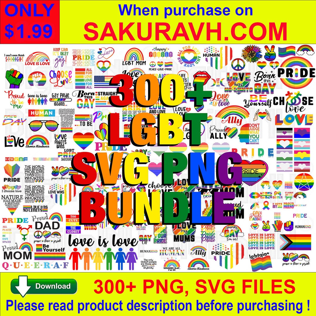 300 LGBTQ SVG-Bundle, LGBT svg, Pride svg, Gay Pride svg, LGBT-Zitate ...