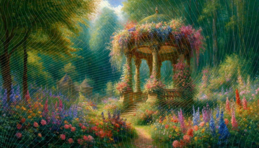 Enchanted Garden Pavilion Backdrop 200x150cm, Fantasy Background ...