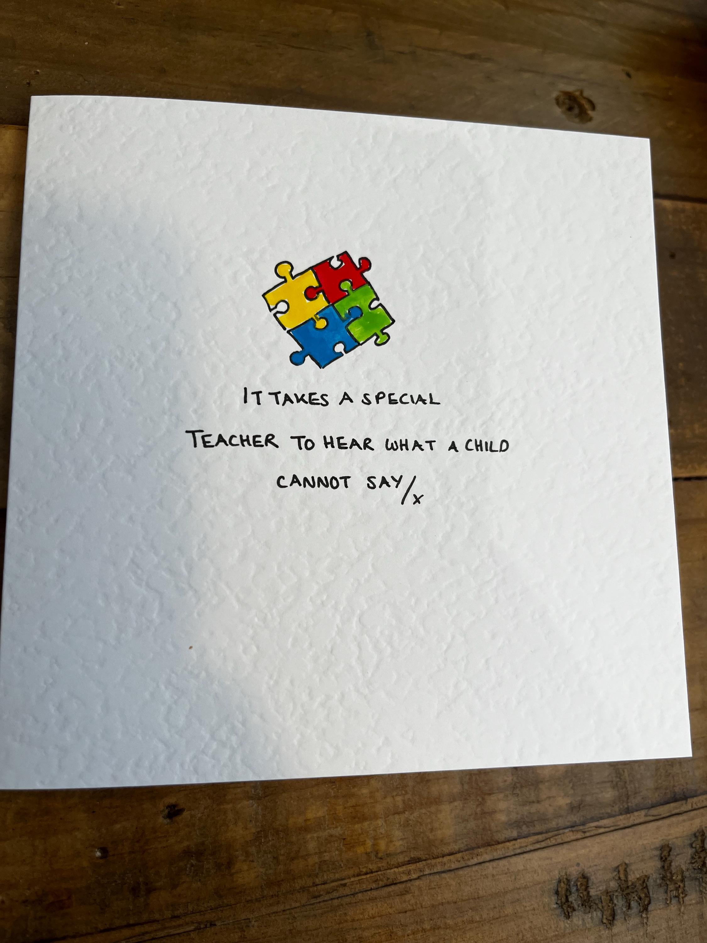 Teacher Thank You Card - Special Needs - Etsy