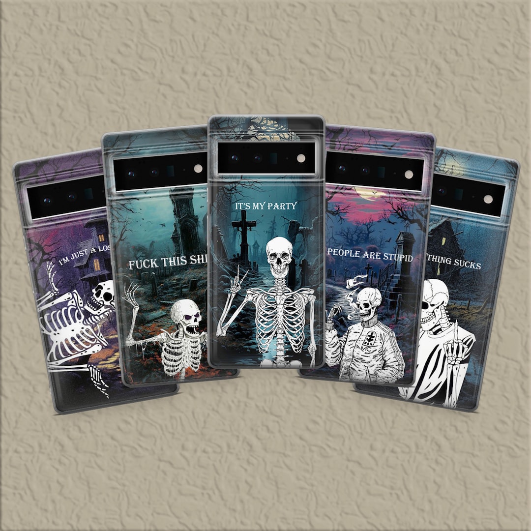 Creepy Skeleton Phone Case Graveyard Cover for Google Pixel 8A, 8pro ...