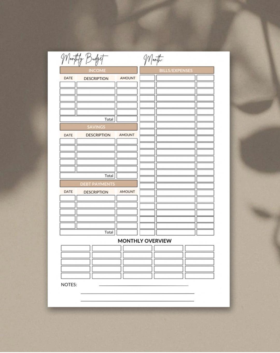 Budget Planner, Budget Tracker, Digital Budgeting, Printable Budgeting ...