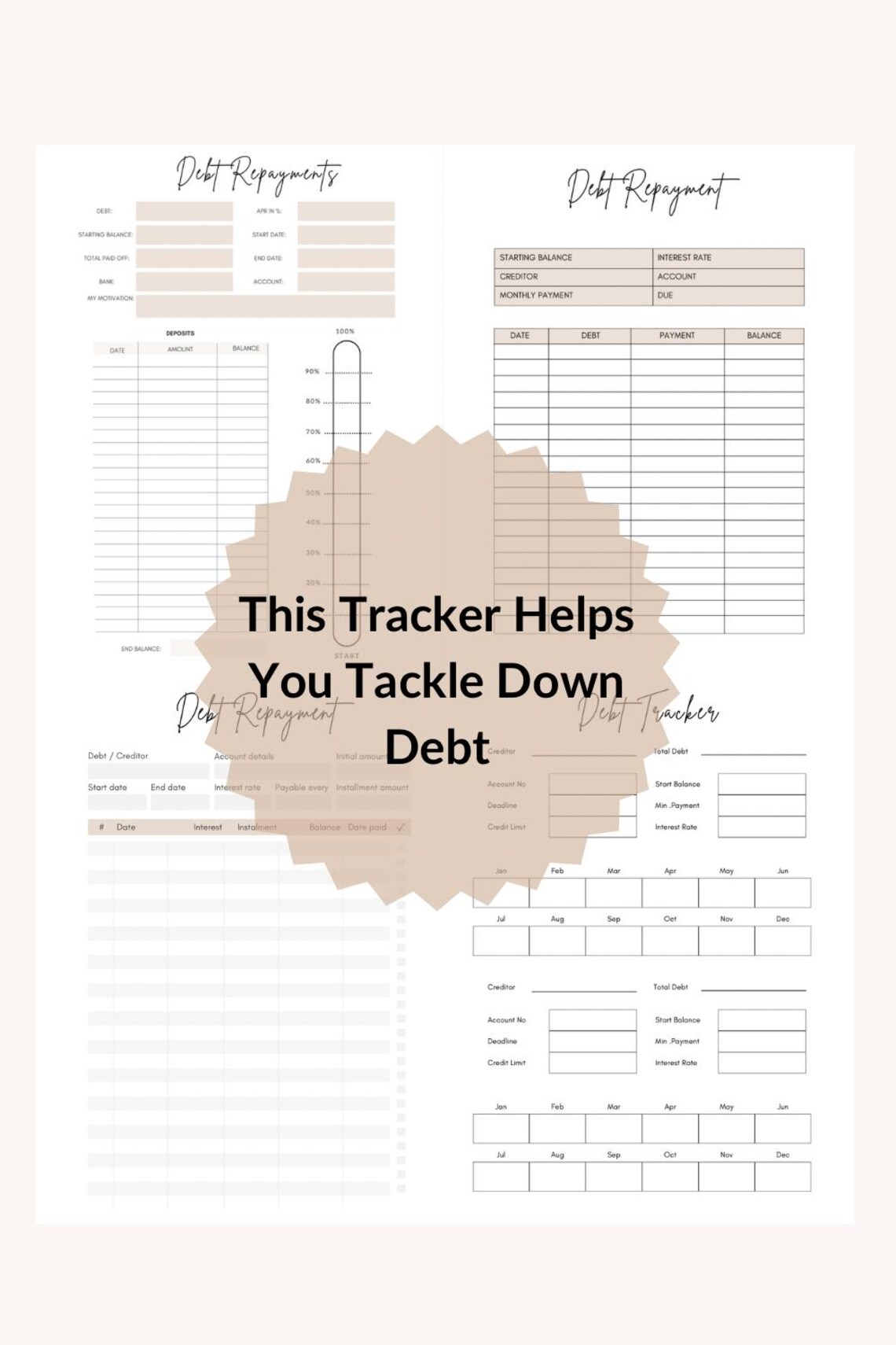 Debt Tracker, Debt Planner, Debt Overview, Personal Finance, Planner ...