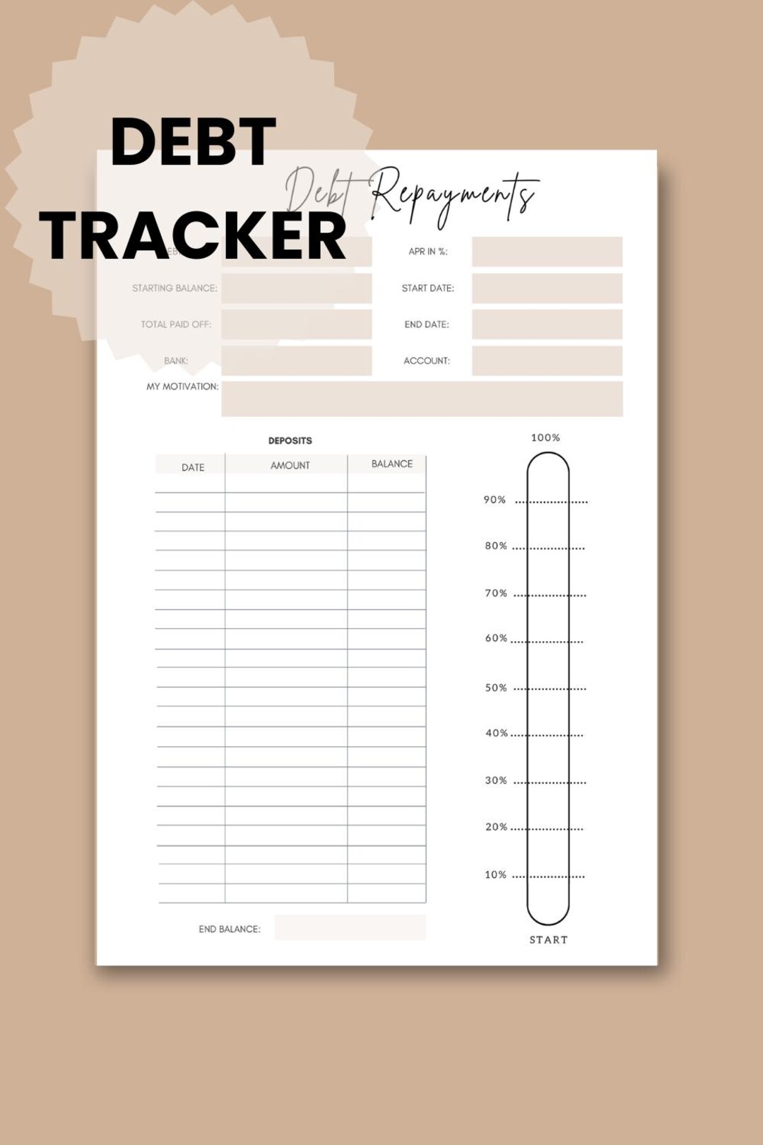 Debt Tracker, Digital Debt Planner, Debt Planner, Debt Overview, Debt ...
