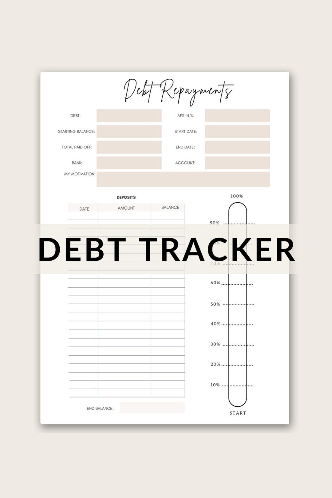 Debt Tracker, Debt Planner, Debt Overview, Personal Finance, Planner ...