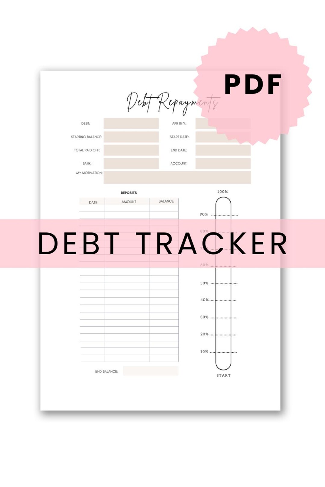 Digital Debt Tracker, Debt Tracker, Debt Planner, Budget, Budgeting ...